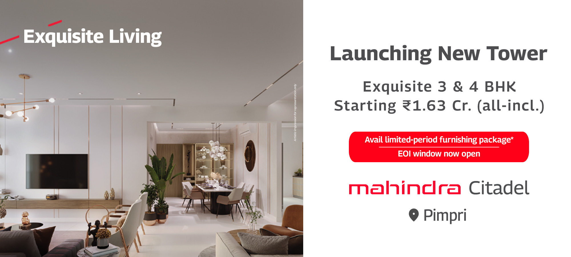 Book 1,2,3,4 BHK Luxury Homes in Pimpri, Pune - Mahindracitadel